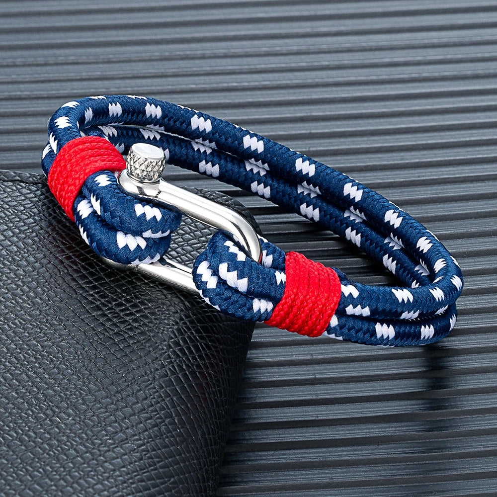 MKENDN Ocean Style Double Strand Rope With Stainless Steel Shackle Buc