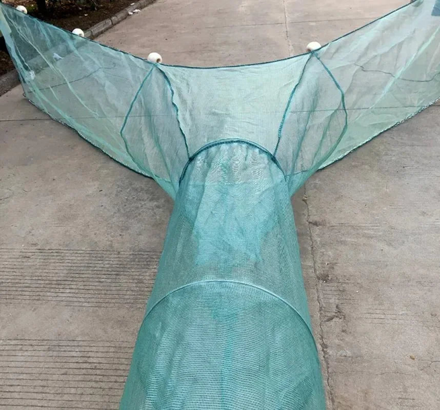 Lawaia Shrimp Cage with Iron Chain Fishing Trap Net Folding Fishing Ca