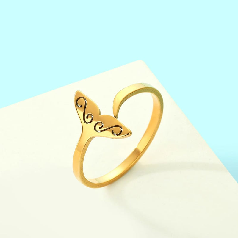 Madeinsea© - Gold Whale Tail Ring